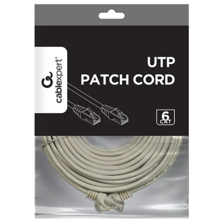 PP6U-CU-10M Gembird Mrezni kabl, CAT6 BAKARNI UTP Patch cord 10m grey