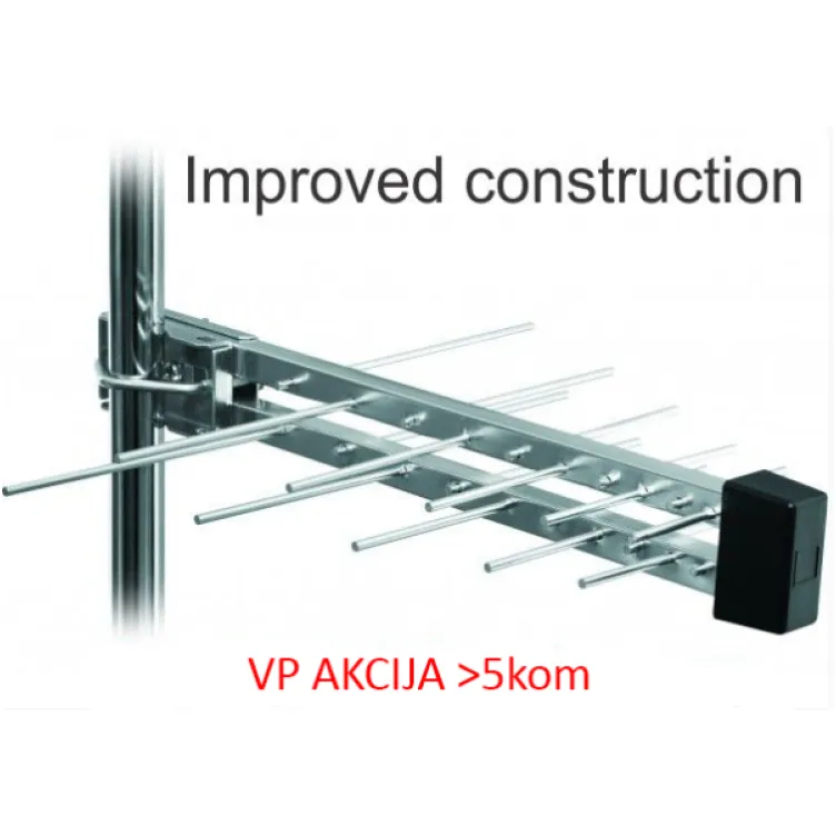 GMB-20E **Gembird Antena Loga UHF sa RF-Konektorom, 20elemenata, duz.39cm, dobit 6dB aluminium(479)