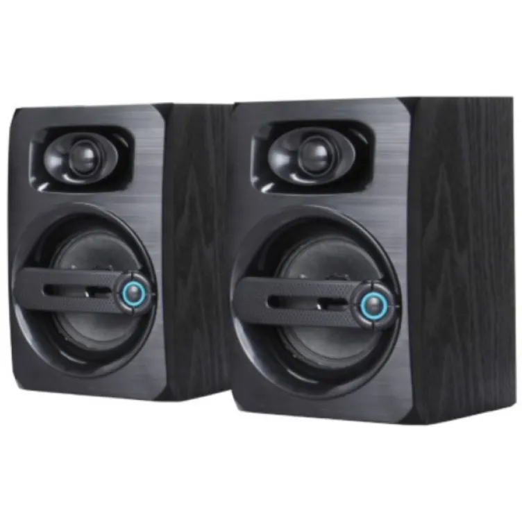 SPK-B23 * Gembird Stereo zvucnici black Wood, 2.5 inch, 6W RMS (2x3W) USB pwr, volume control, 3,5mm