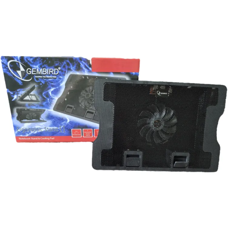 N2000FS** Gembird hladnjak za laptop 15-17 140mm Fan-CONTROL, 2xUSB, 370x265mm, Ergo Stand(599)