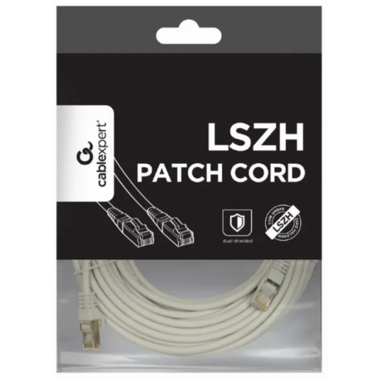 PP6A-LSZHCU-15M Gembird Mrezni kabl, SFTP CAT.6A BAKARNI LSZH Patch cord 15m Grey