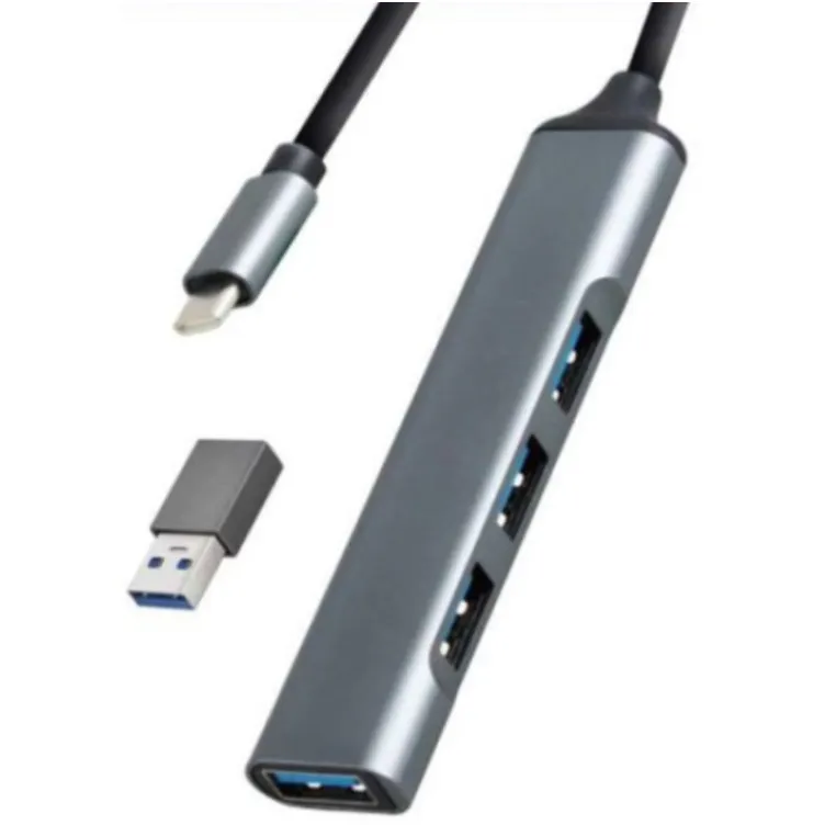 UHB-U3P4-05 ** Gembird HUB Type-C+A to 4*USB3.0 Aluminum ( 688)
