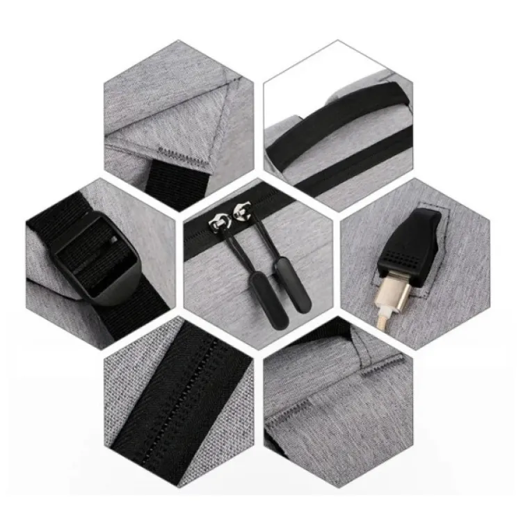 NCC-15-KLB011 Gembird Ranac poslovni Sivi za laptop 15,6inc 41x28x12cm USB konektor, 420g