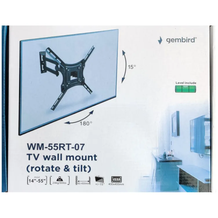 WM-55RT-07 ** Gembird rotate/tilt VESA max. 40x40cm 14-55 max.20kg (737)