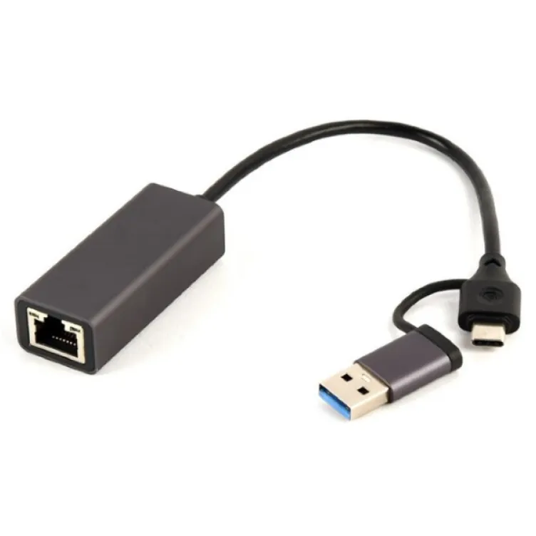 A-USB3AC-LAN-01 Gembird USB 3.1 + type-C Gigabit network adapter, space grey (Alt: A-CMU3-LAN-05 )