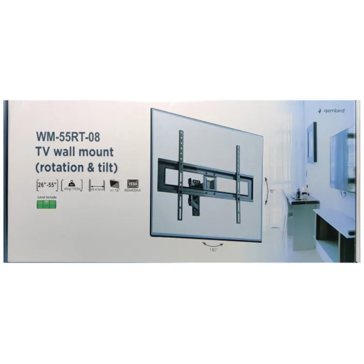 WM-55RT-08 ** Gembird rotate/tilt VESA max.40x40cm 26-55 max.45kg (799)