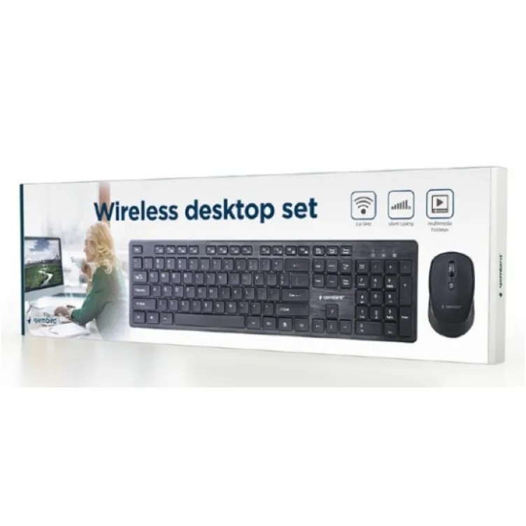 KBS-WCH-04 Gembird tastatura US + bezicni mis USB, US layout