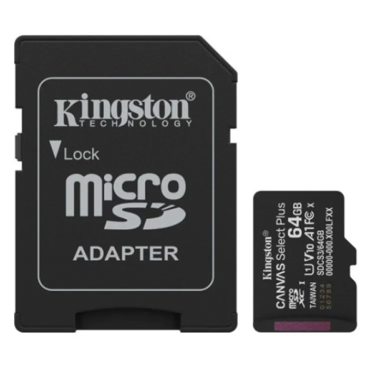 KINGSTON Memorijska kartica U1 V10 SDXC 64GB Canvas Select Plus G3 150R SDCS3/64GB + adapter