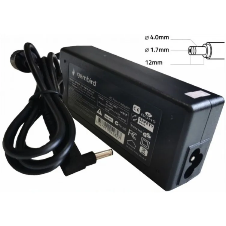 NPA65-200-3250 (IB10) Gembird punjac za laptop 65W-20V-3.25A, 4.0x1.7mm Yellow (Alt=IB09)