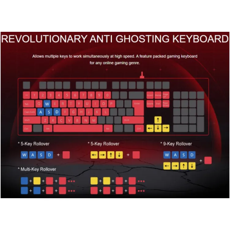 A4-B120N A4Tech Bloody NEON efekt, Gejmerska tastatura USB, US, Crna