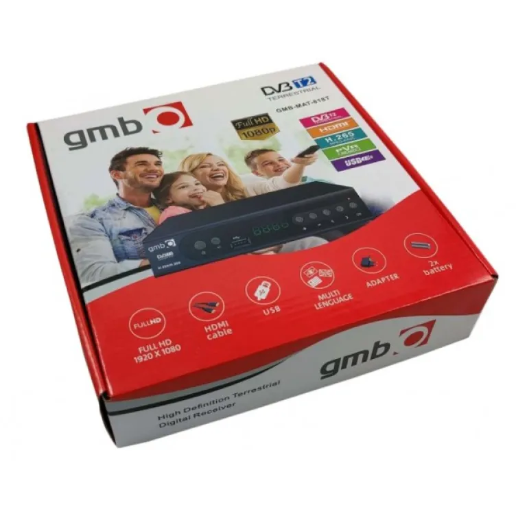 GMB-MAT-818T **DVB-T2 SET TOP BOX USB/HDMI/Scart/RF-out, PVR,Full HD, H265, hdmi-kabl,(1311)