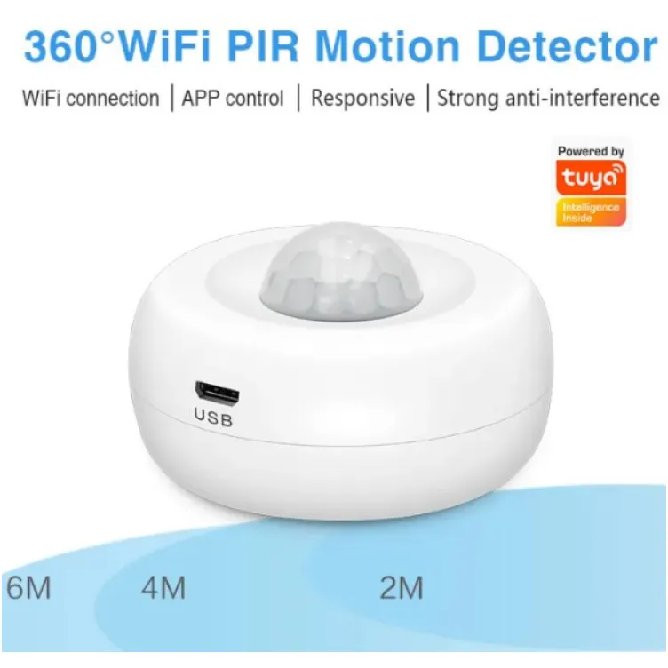 ZIGBEE-SMART-PIR-MS08 Gembird Tuya Smart WiFi PIR senzor detektora pokreta ljudskog tela,infracrveni