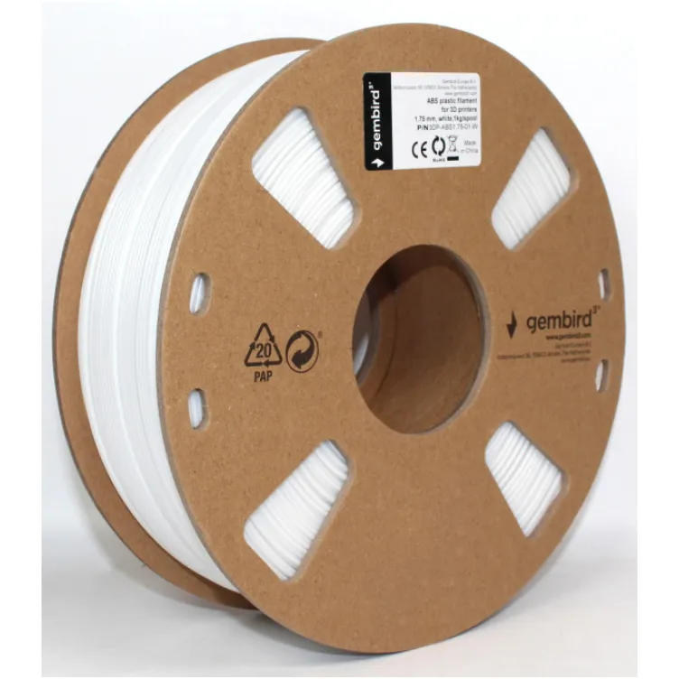 3DP-ABS1.75-01-W ABS Filament za 3D stampac 1.75mm, kotur 1KG WHITE