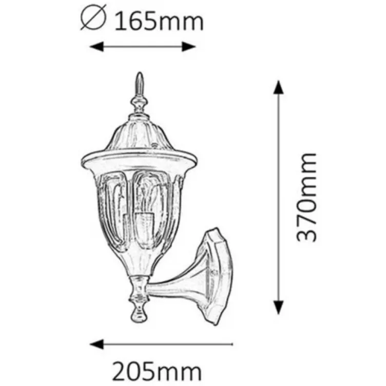 Rabalux 8342 MILANO Spoljna zidna lampa, E27, 1x MAX 60W, IP43