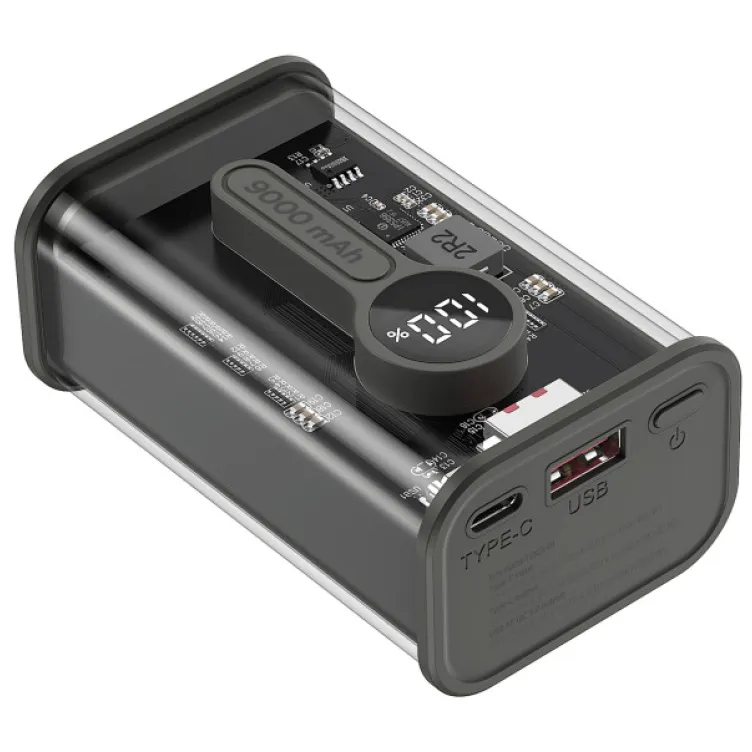 PB09-TQC3-01 Gembird power bank 9000 mAh, crni