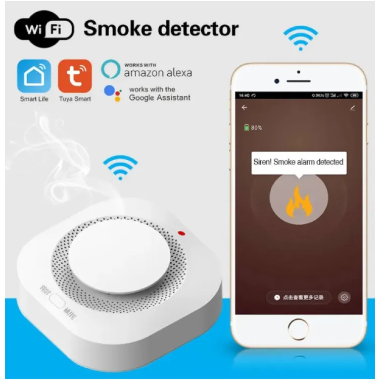 SMART-SMOKE Gembird Wifi pametni senzor detektor dima 80DB alarm pozara Zigbee