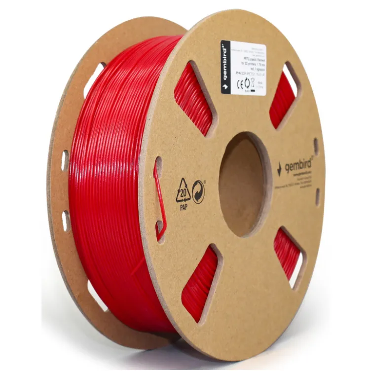3DP-PETG1.75-01-R PETG Filament za 3D stampac 1.75mm, kotur 1KG RED