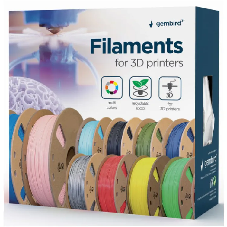 3DP-PLA1.75-01-FY PLA Filament za 3D stampac 1.75mm, kotur 1KG plamen sjajan Yellow