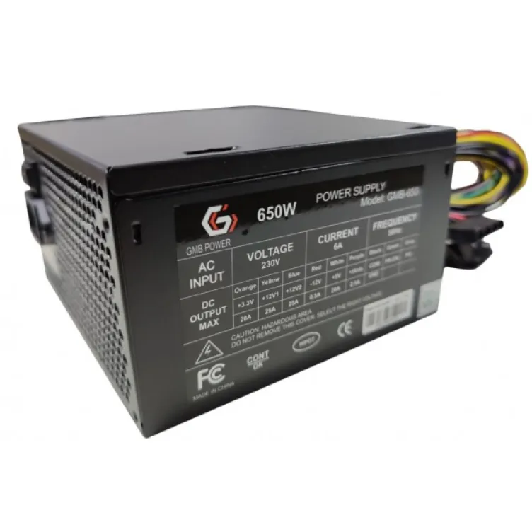 GMB-650-12 sa kutijom ** Gembird napajanje 650W 12cm FAN,20+4pn,4pin,3xSATA,1xIDE 4-pin, 6-pin(1720)