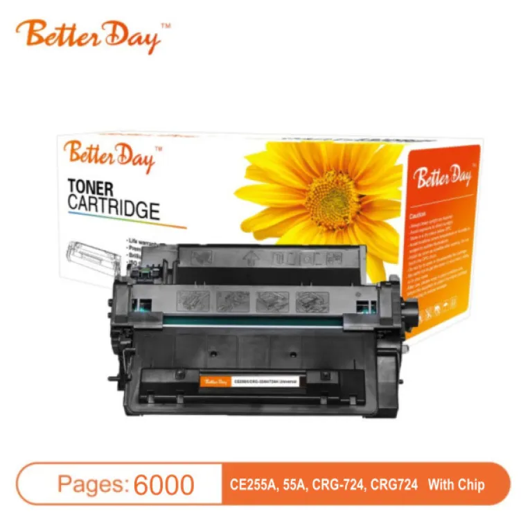 Toner BetterDay P3015 CE255A, 55A, CRG-724, CRG724 zam. kaseta za HP/Canon 6k (sa cipom)