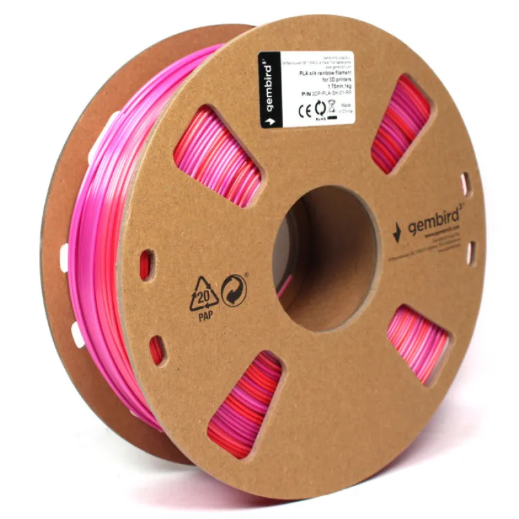 3DP-PLA-SK-01-RP PLA Svilenkasti duga Filament za 3D stampac 1.75mm, kotur 1KG red/purple