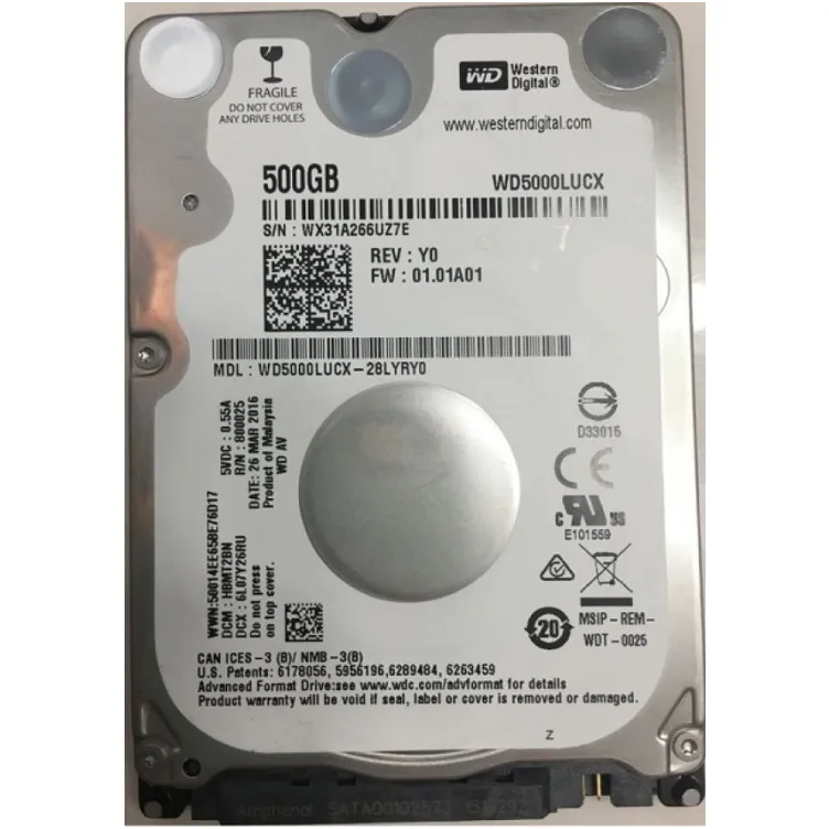 HDD 2.5 500GB WD5000LUCX WD 16MB 5400RPM SATA 7mm