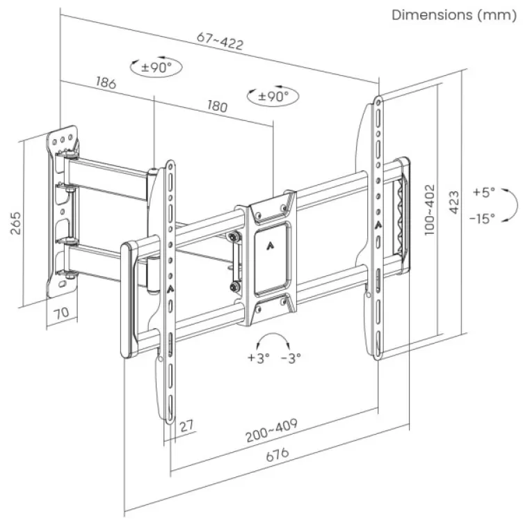 WM-90ST-01 Gembird pokretni TV nosac VESA max 60x40cm, 37-90 max.50kg
