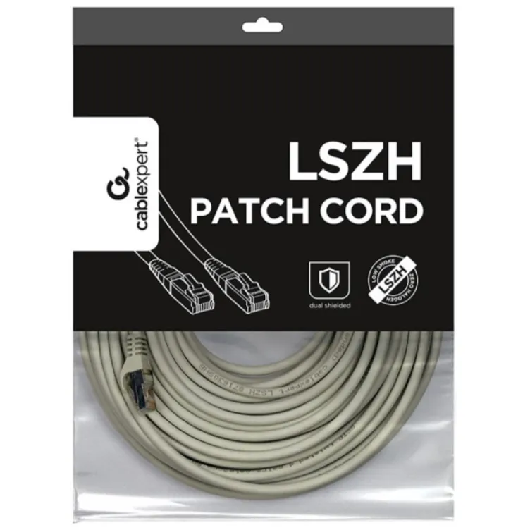 PP6A-LSZHCU-40M Gembird Mrezni kabl, SFTP CAT.6A BAKARNI LSZH Patch cord 40m Grey