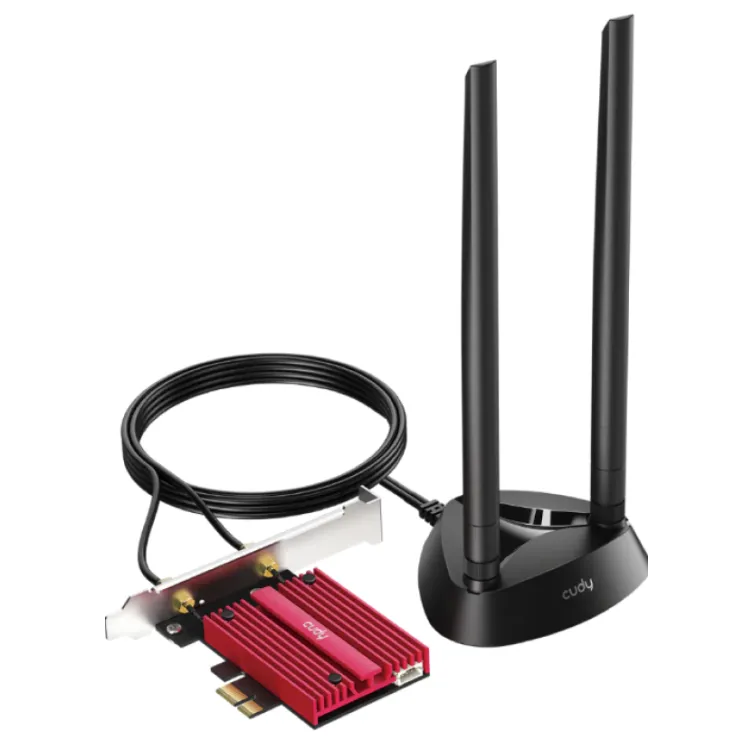 Cudy WE9300S,BE9300 Wi-Fi 7 Bluetooth 5.4 PCI-E Adapter,5.7 Gbps + 2.8 Gbps + 688 Mbps WiFi