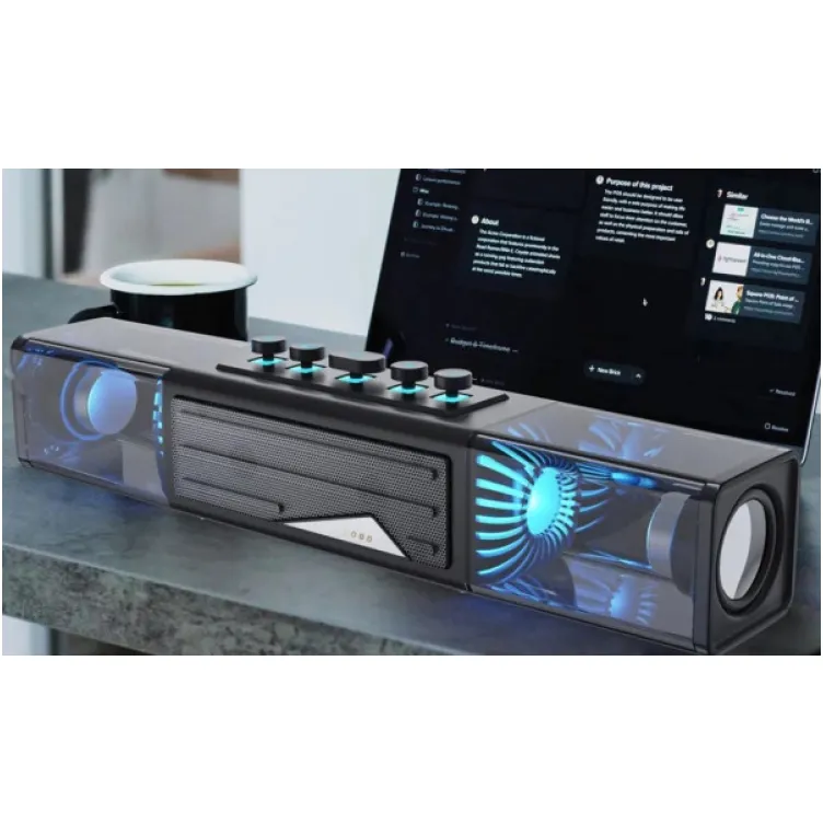 Microlab MS213B Bluetooth speaker soundbar 2x10W, Baterija 3.7V/4000mA USB, SD, AUX, LED/black