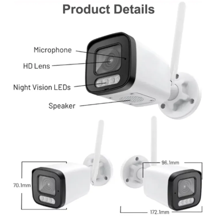 CAM-IP5MP-B6 GMB kamera 5MP, H.265 WiFi Camera, Metal, ICSEE App 2pcs IR LED+2pcs White LED, 2.8mm