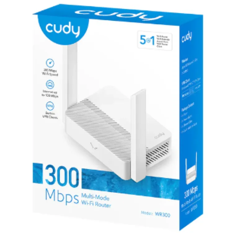 Cudy SET WR300 N300 Wi-Fi Router + M1300 1-pack AC1200 MESH