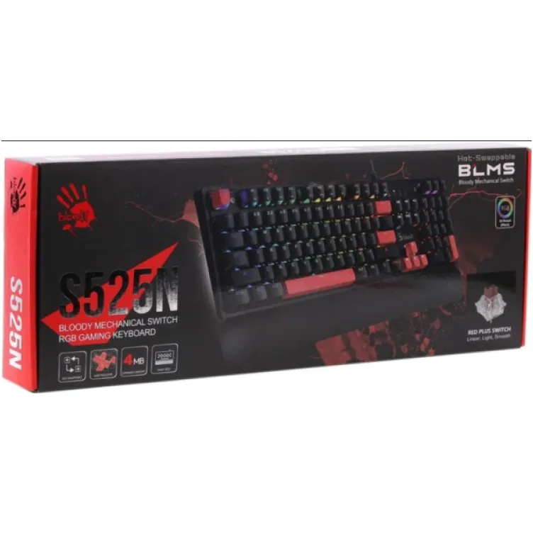 A4-S525N A4Tech Bloody Mehanicka RGB Gejmerska tastatura + Oslonac za zglob