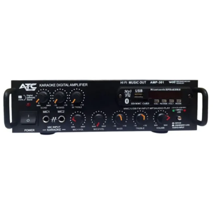Audio pojacalo ATC AMP-301 2x25W, USB/SD/FM/MIC/Display/ECHO/Bluetooth, FM: 87.5MHz-108.5MHz, 4-16om