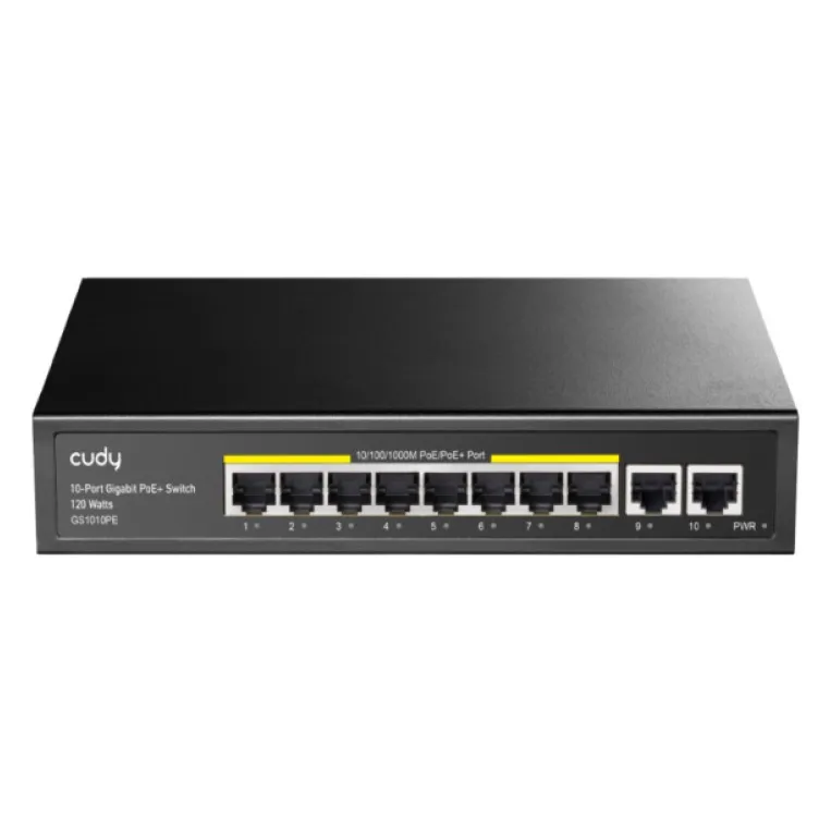 Cudy GS1010PE 8-Port Gbit PoE+ Switch with 2 Gbit Uplink Ports 120W, steel case