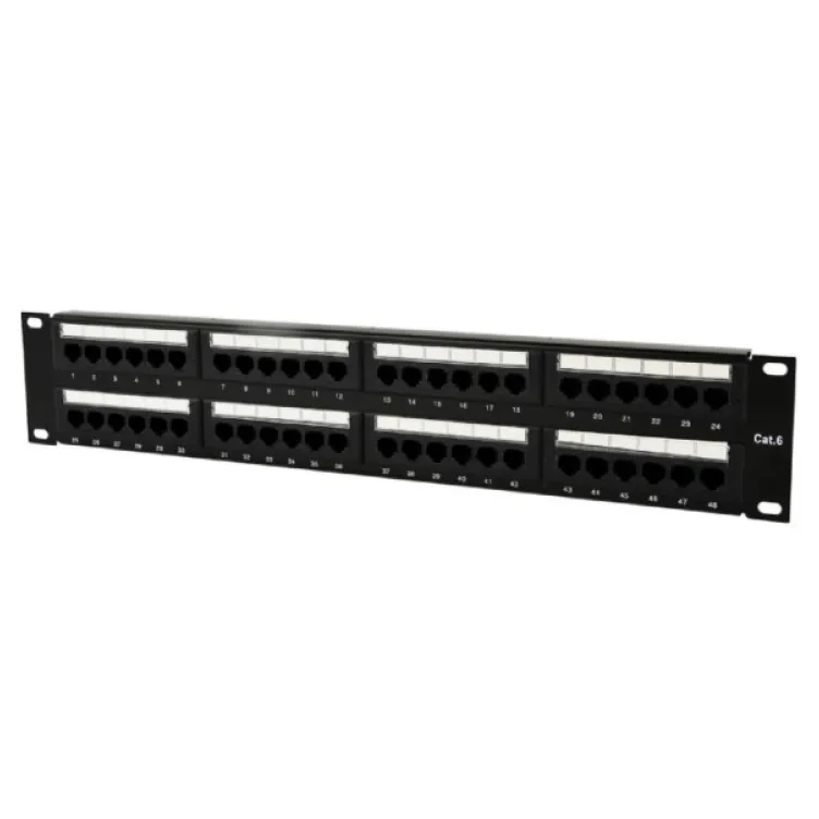 NPP-C648CM-001 Gembird Cat.6 48 port patch panel with rear cable management