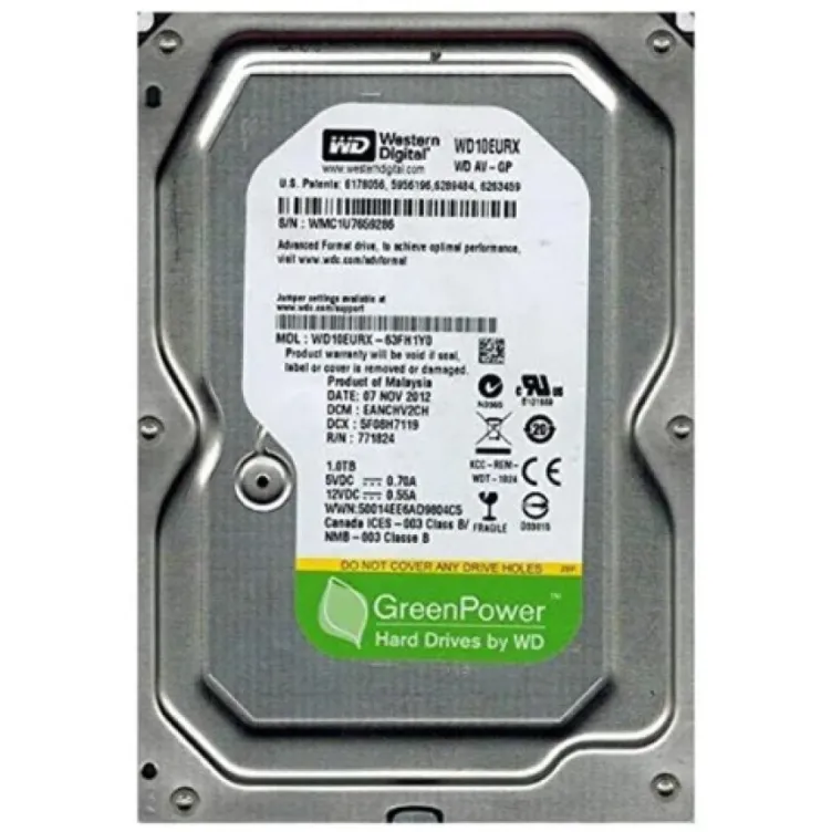 HDD 3.5 * 1TB WD10EURX WD AV-GP Green IntelliPower 64MB SATA3