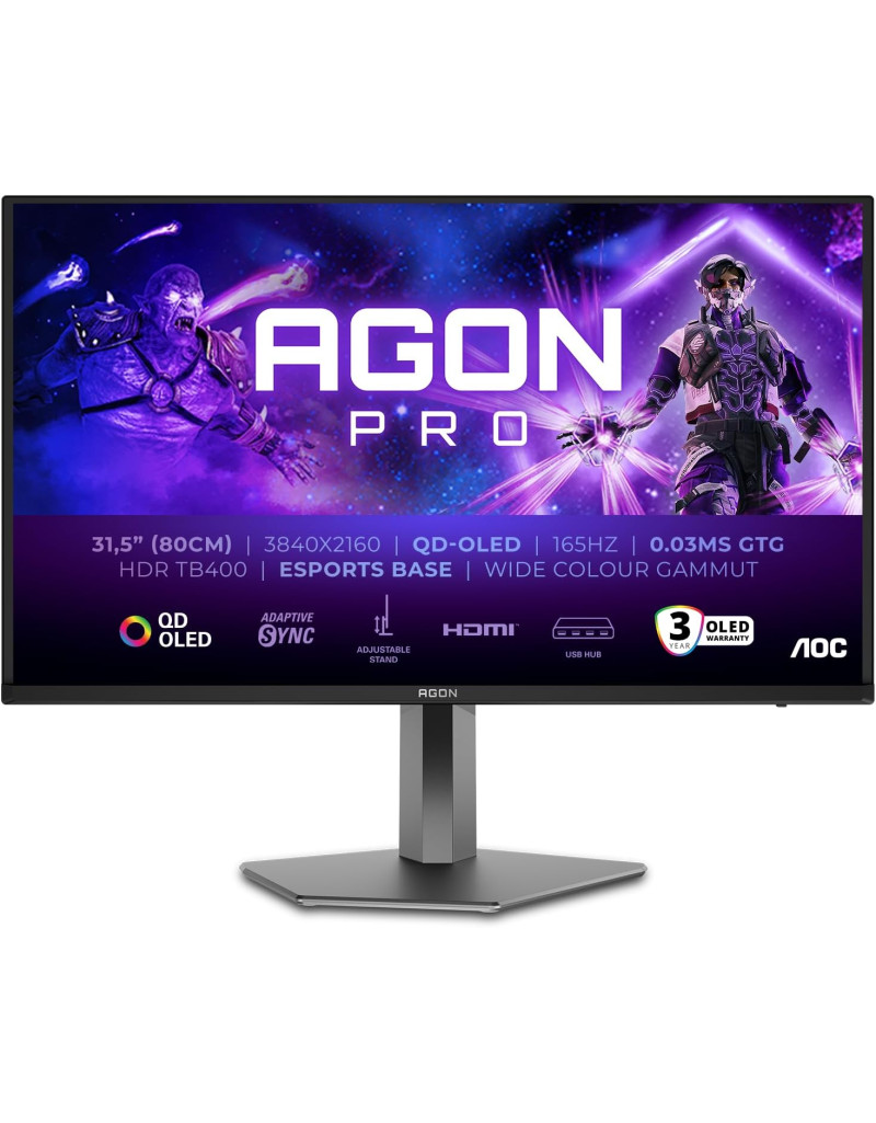 AOC 31.5" AG326UD QD-OLED, UHD, 165hz Gaming Monitor