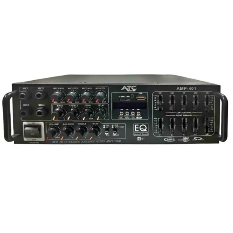 Audio pojacalo ATC AMP-401 2x100W, USB/SD/FM/MIC/EQ/Balance/ECHO/Deplay/Display/Bluetooth, 4-16 oma
