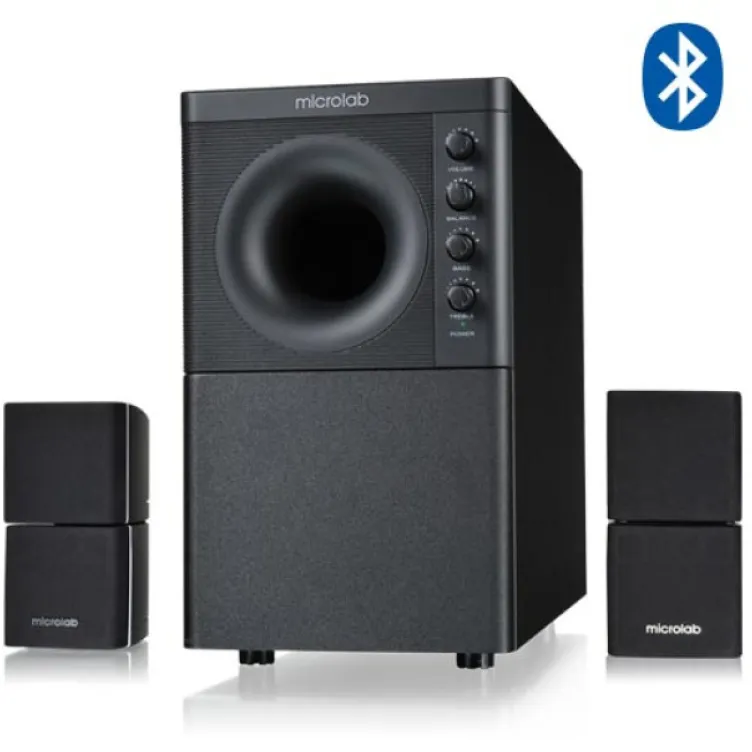 Microlab X3BT Aktivni drveni zvucnici 2.1 sistem 98W RMS, 3,5mm, Bluetooth