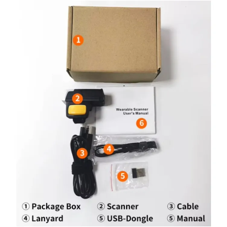 POS-BSH500 GMB 2d/OCR CMOS Warehouse Finger barcode scanner, barkod skener, 600mAh, 1MP, BT/WiFi