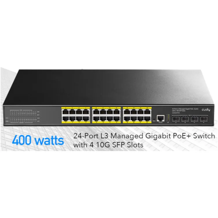 Cudy GS5024S4 24-Port Layer 3 Managed Gigabit Switch with 4 10G SFP Slots