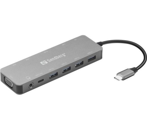 Docking station Sandberg 13in1 USB-C - 2xHDMI/VGA/LAN/3xUSB 3.0/USB C 136-45