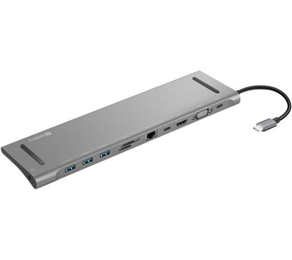 Docking station Sandberg 10in1 USB-C - HDMI/VGA/LAN/3xUSB 3.0/USB C 136-31