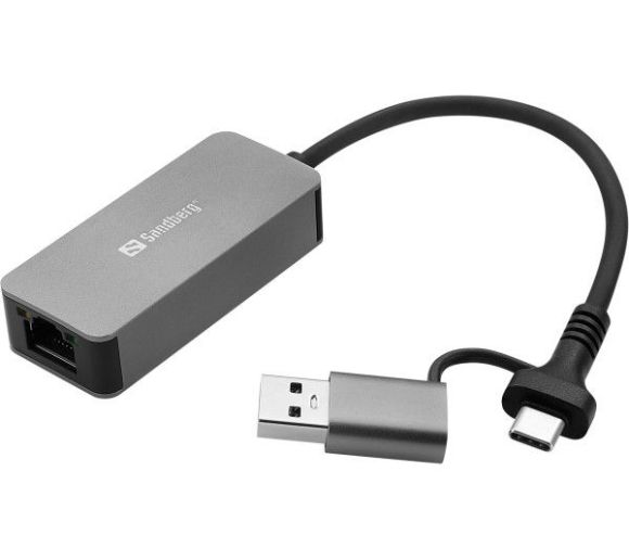 USB adpater Sandberg 136-68 USB-C/A na RJ-45 Gigabit