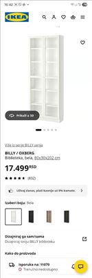 Ikea billy/oxberg sa staklenim vratima 4kom