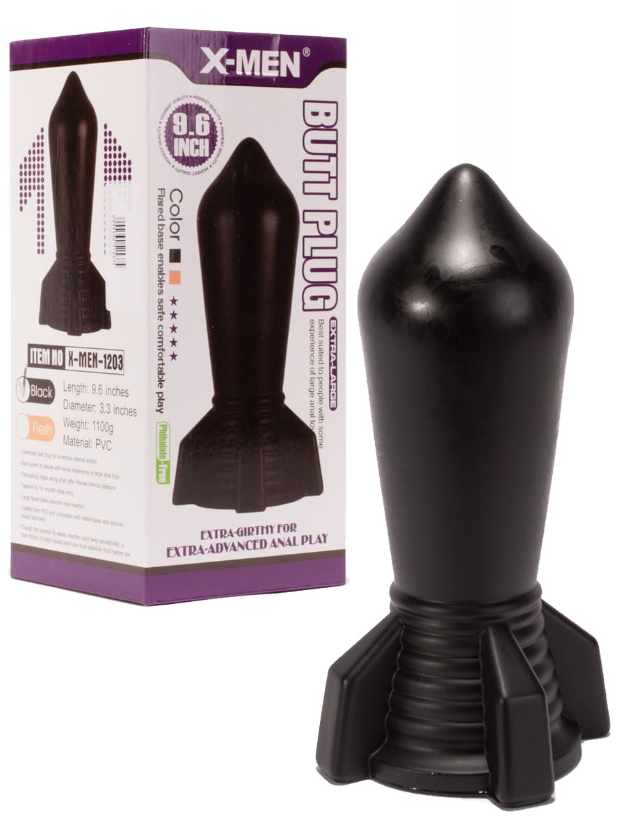 9.6″ Huge Butt Plug Black 2