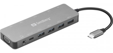 Docking station Sandberg 13in1 USB-C - 2xHDMIVGALAN3xUSB 3.0USB C 136-45
