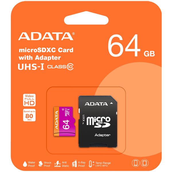 ADATA MICRO SD KARTICA 64GB+SD ADAPTER