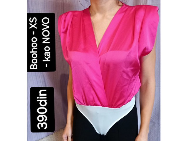 Boohoo ženska bluza bodi roze XS/34 - kao NOVO